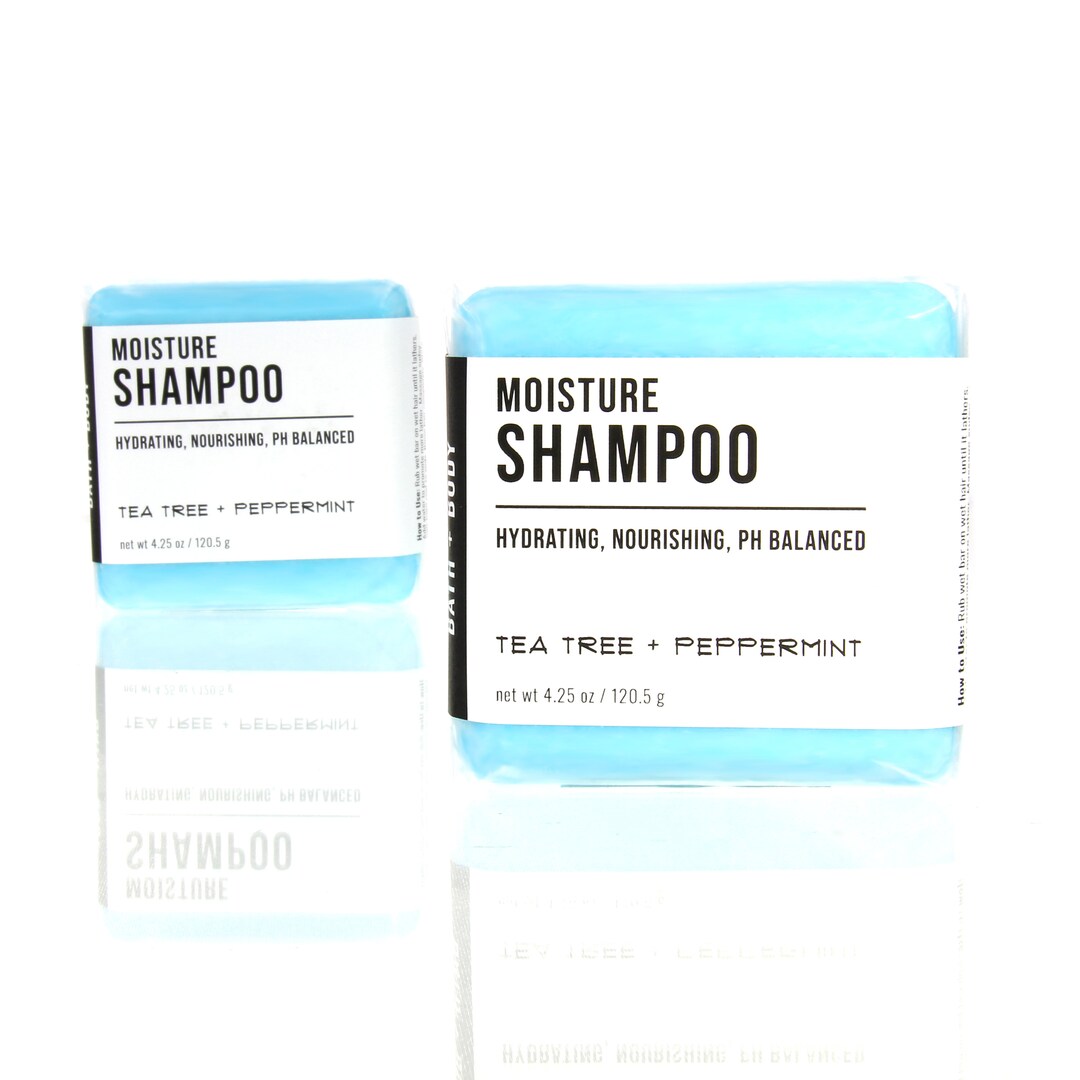 Moisture Shampoo Bar Tea Tree And Peppermint Etsy