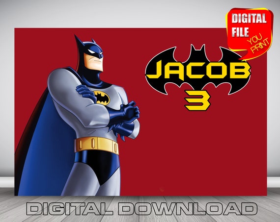Party Supplies digital batman backdrop banner super heroes birthday ...