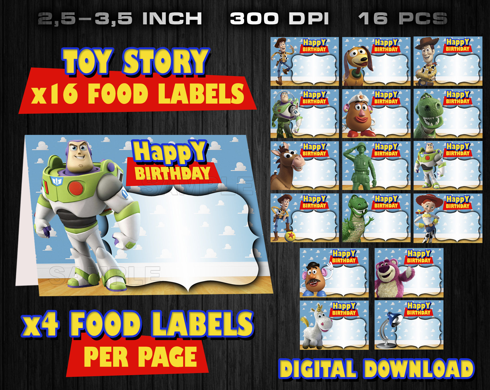 Toy Story Food Labels: Birthday Party Decor (digital Download) - Etsy UK
