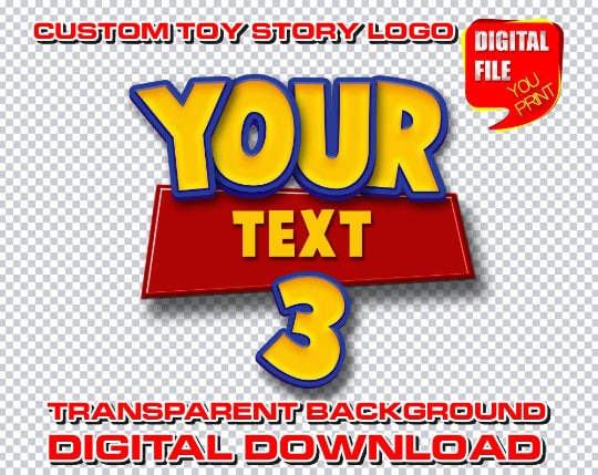 Custom Toy Story Logo With Name Personalized Digital Toy - Etsy