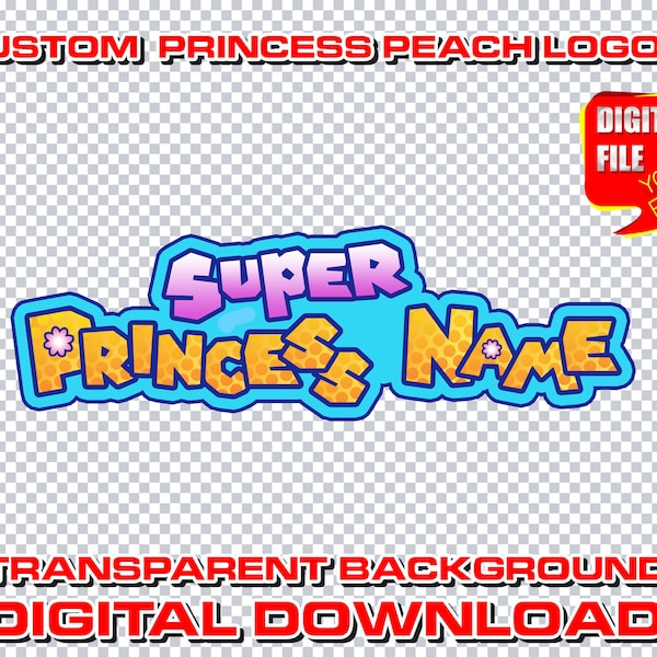 Princess Peach Logo - Etsy Sweden