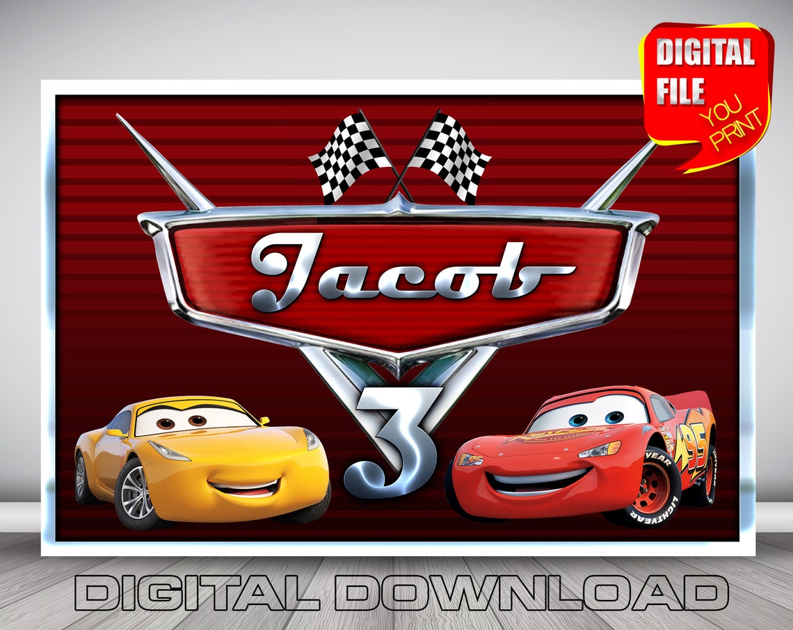 Cars Backdrop Banner Cars Birthday Party Banner Cars Party | Etsy