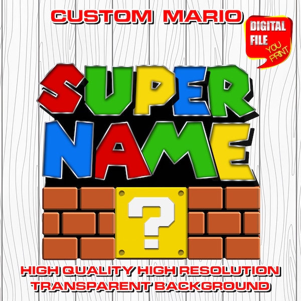 Custom Mario Logo - Etsy