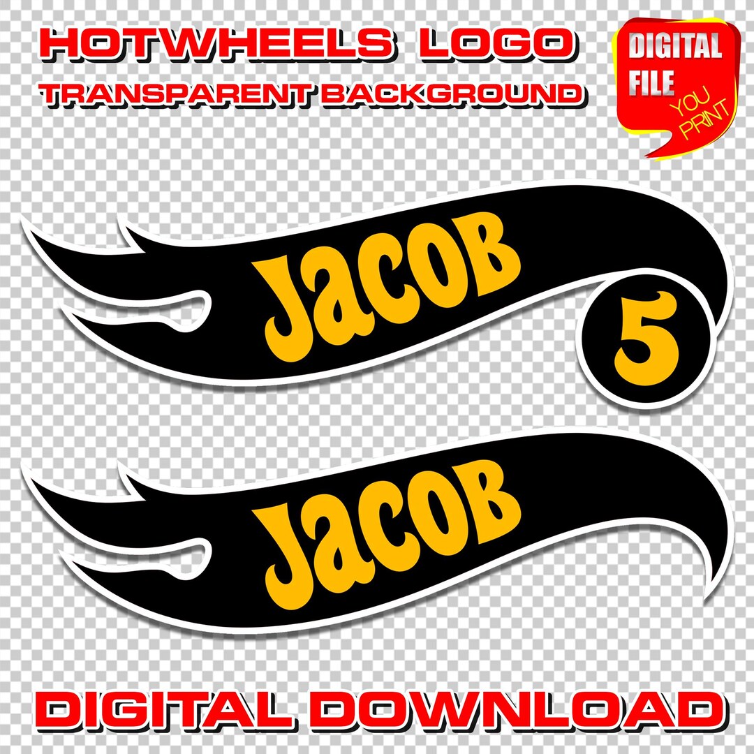 Car Wheels Logo With Name, Personalized Digital Cars Birthday Party ...