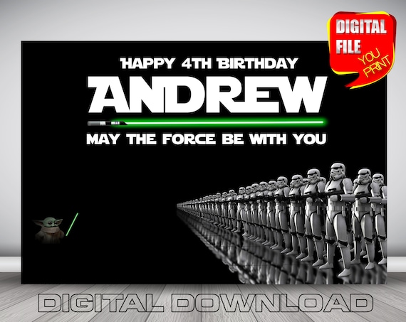 Star Wars Yoda Backdrop Banner Mandalorian Yoda Baby Child | Etsy