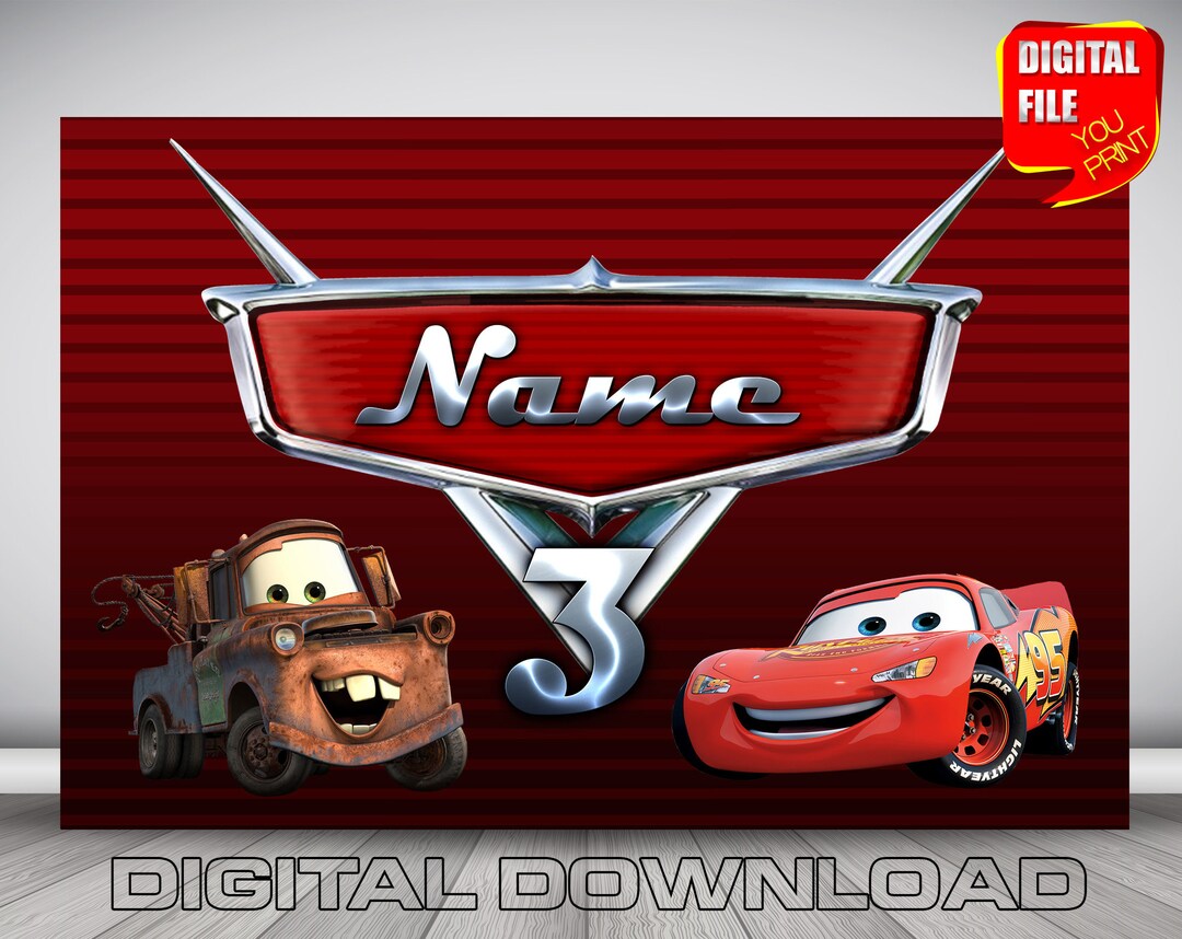 Cars Backdrop Banner Cars Birthday Party Banner Cars Party - Etsy