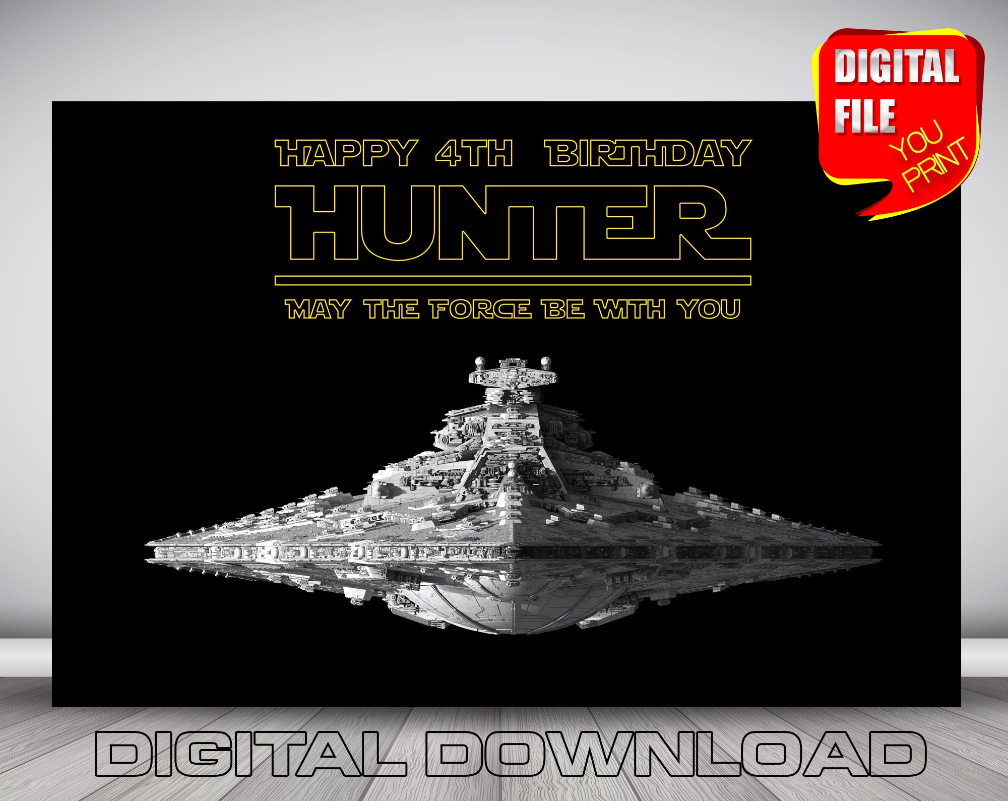 Star Wars Backdrop Banner Digital Star Wars Birthday Party - Etsy