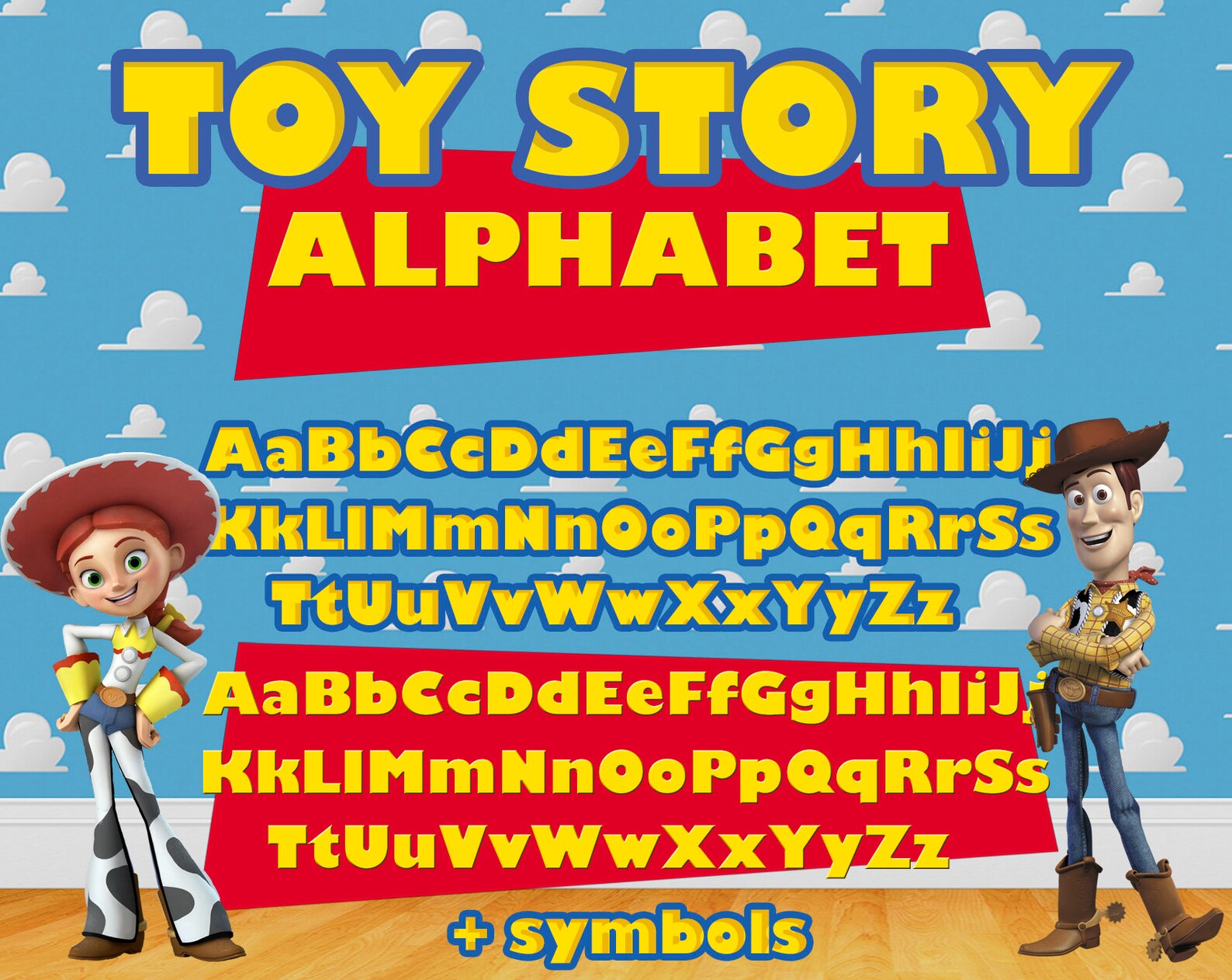 Toy Story Alphabet Font Clipart Letters Birthday Party | Etsy