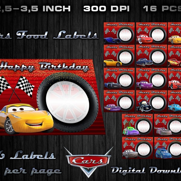 Cars Food Label - Etsy