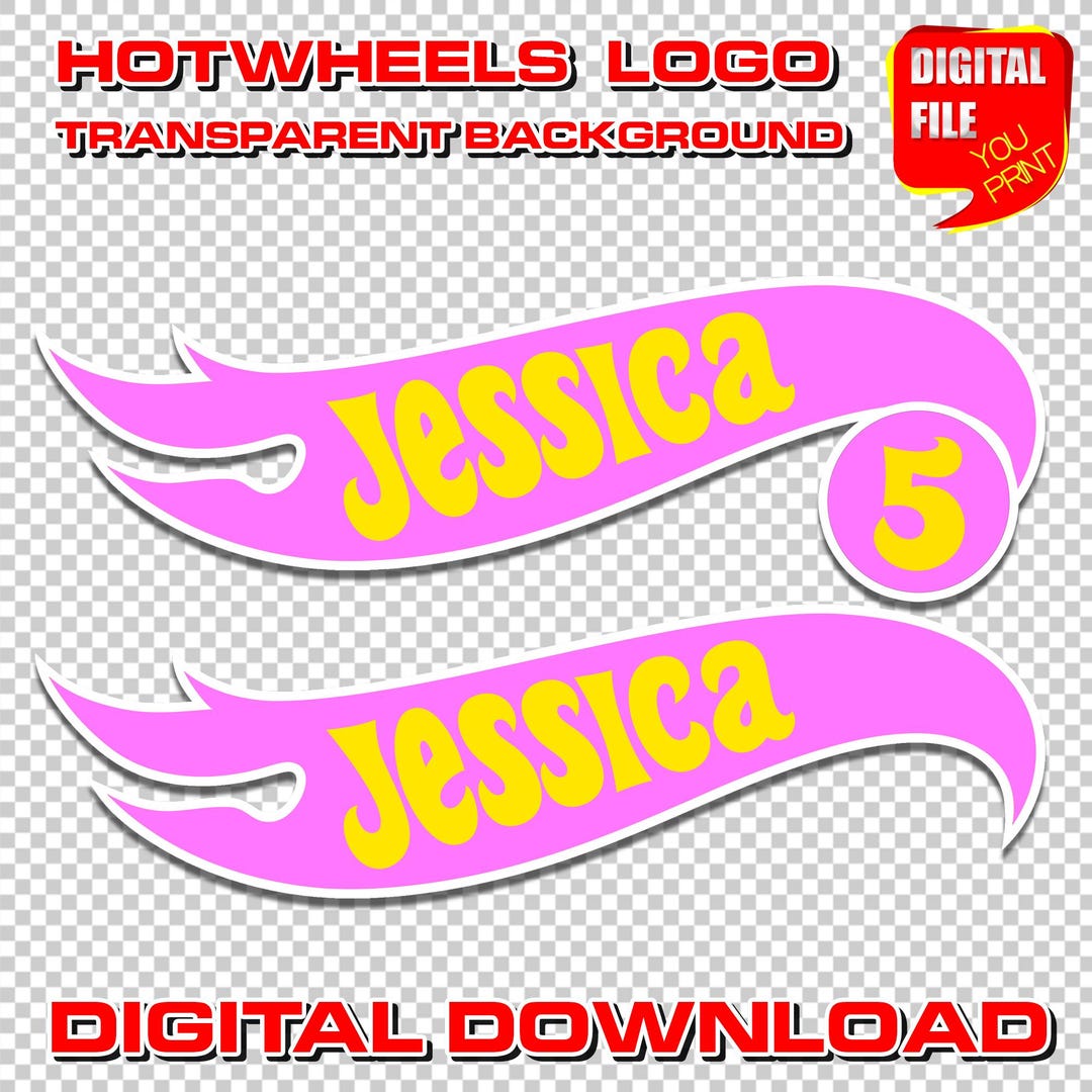 Car Wheels Logo With Name, Personalized Digital Cars Birthday Party ...