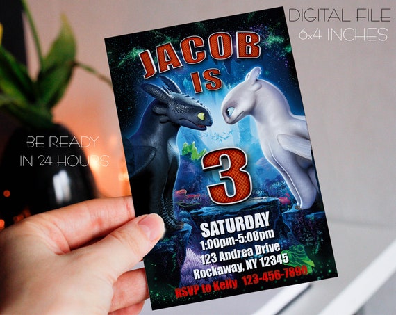 How to Train Your Dragon Invitation Digital Birthday Party - Etsy