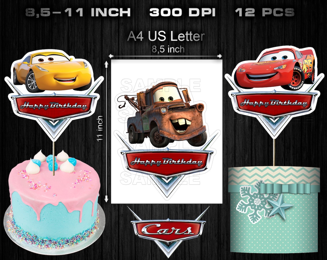 Cars Party Supplies BUNDLE Birthday Party Cars Centerpieces | Etsy