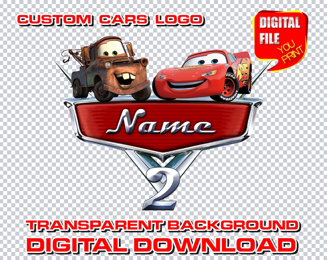 Personalized Cars Birthday Logo: Custom Name, Party Decor (digital ...
