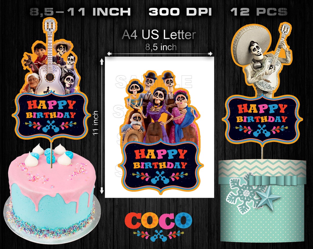 Coco Birthday Party Centerpieces: X12 Printable Decorations (digital ...