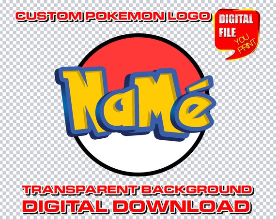 Custom Pokemon Logo With Name Personalized Digital Pokemon | Etsy Canada