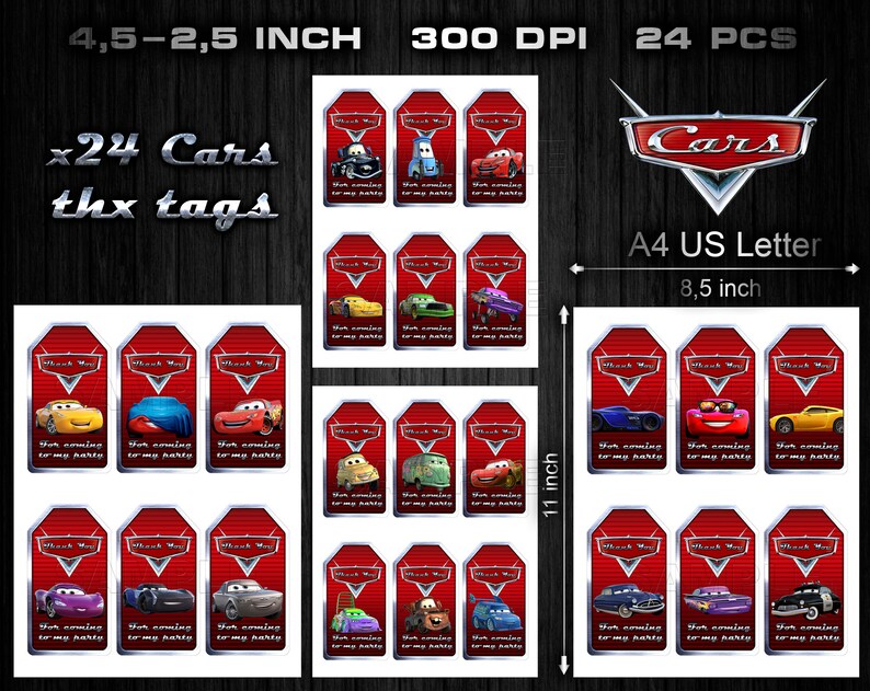 Cars Party Supplies BUNDLE Birthday Party Cars Centerpieces | Etsy