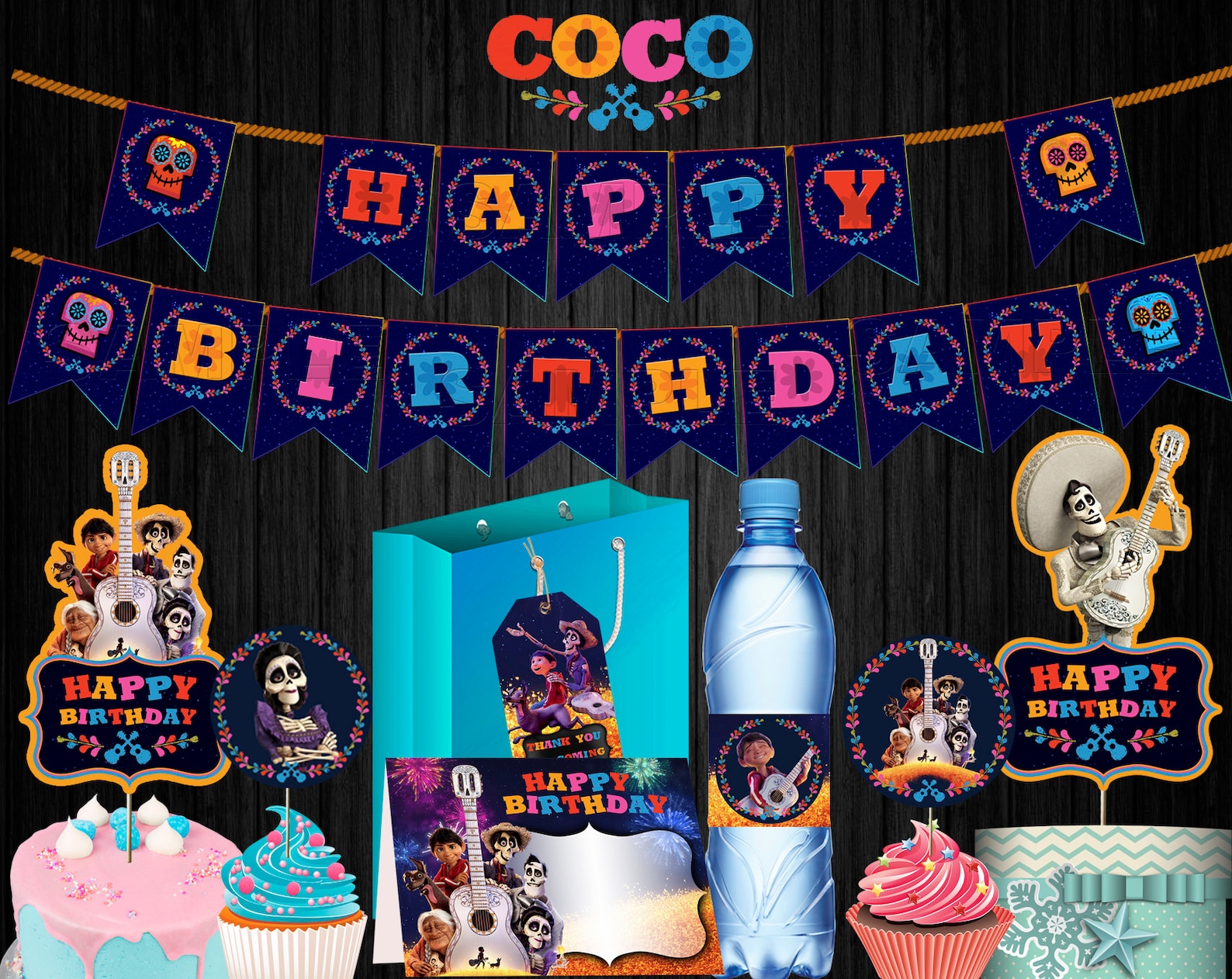 Coco Party Supplies BUNDLE Birthday Party Centerpieces | Etsy