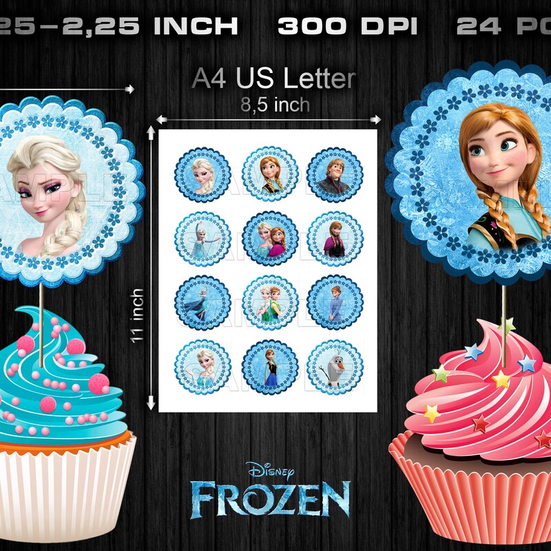 Frozen Cupcake Toppers - Etsy