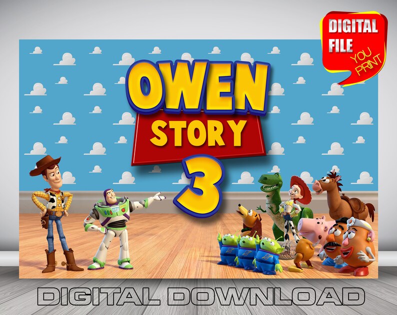 Toy Story Backdrop Banner Toy Story Birthday Party Toy Story - Etsy