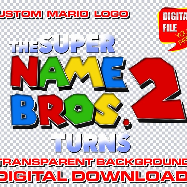 Super Mario Editable Logo - Etsy