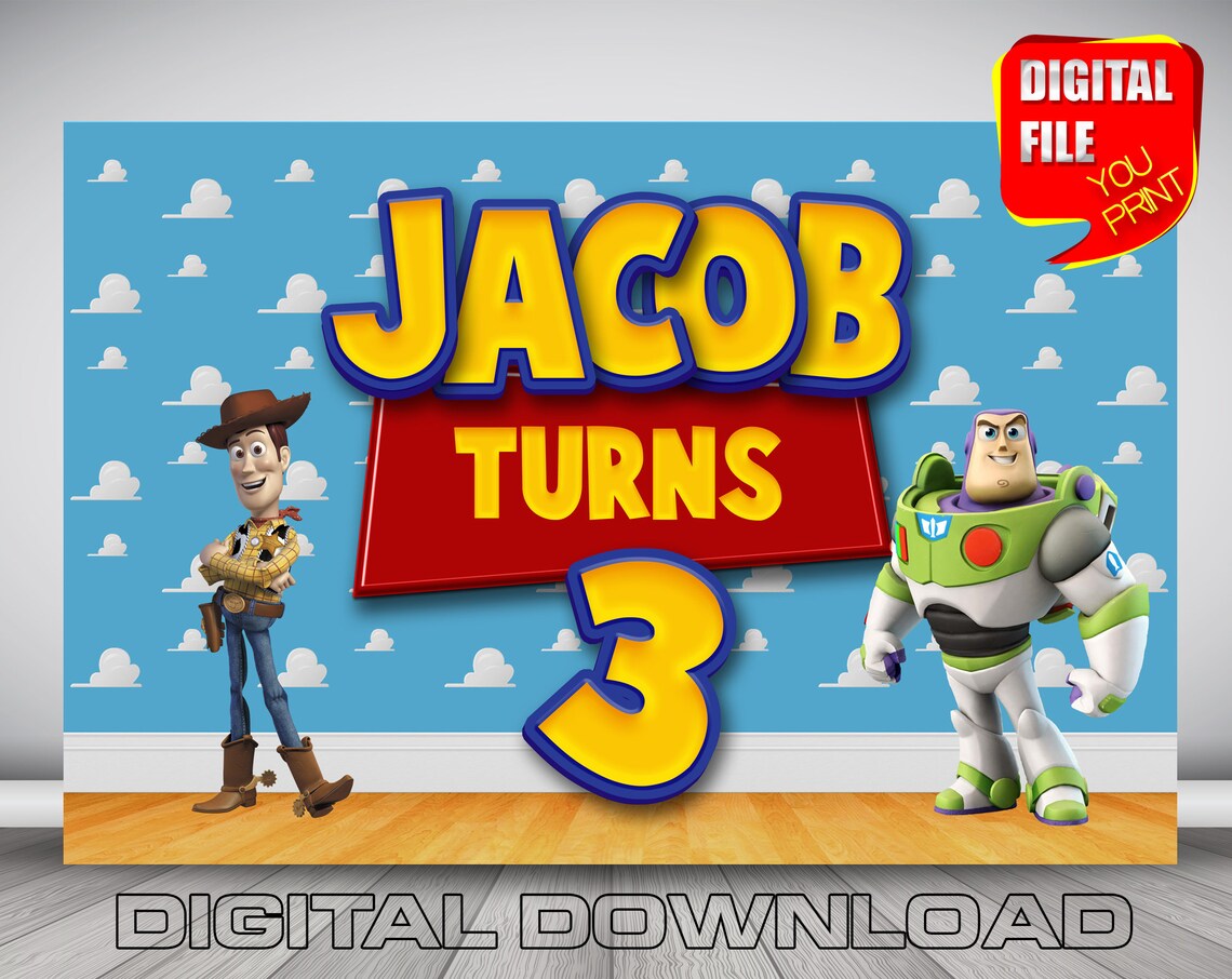 Toy Story Backdrop Banner Toy Story Birthday Party Toy Story - Etsy