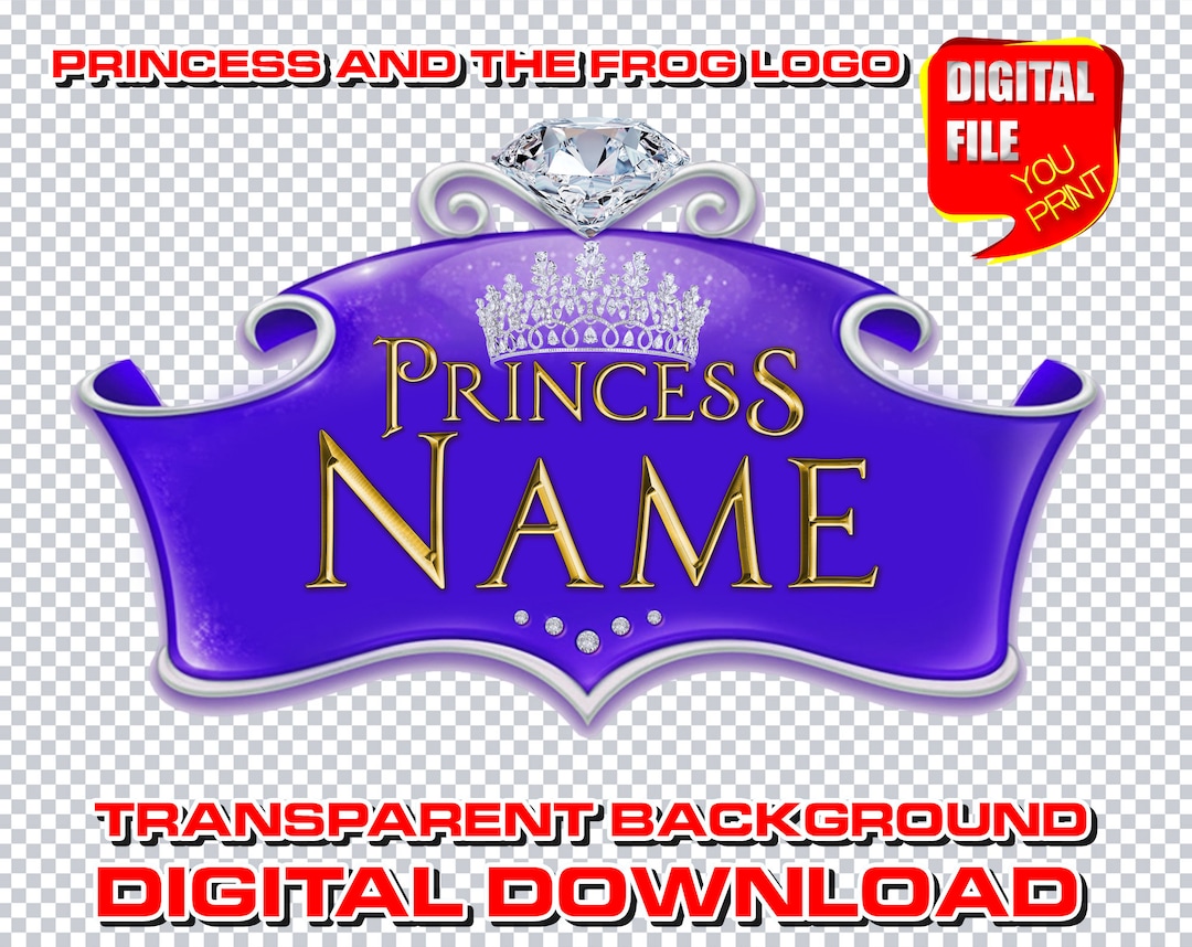 Custom Princess Tiana Logo: Personalized Birthday Party Centerpiece ...