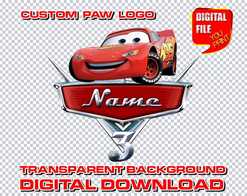 Cars Logo Personalized Cars Cake Topper Digital Cars Birthday - Etsy