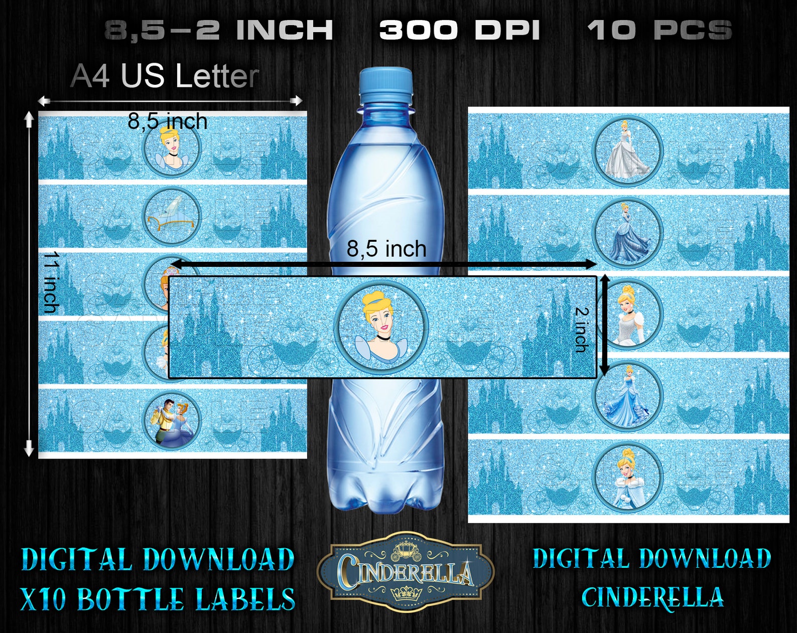 Cinderella Party Supplies BUNDLE Centerpieces Birthday | Etsy