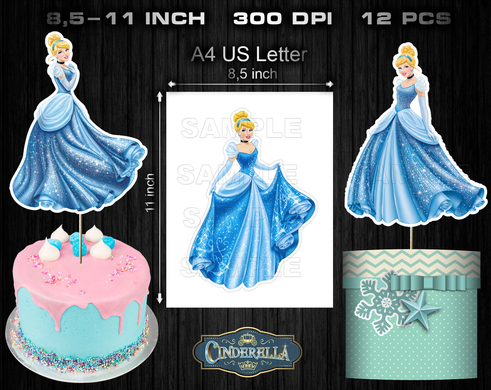 Cinderella Party Supplies BUNDLE Centerpieces Birthday - Etsy