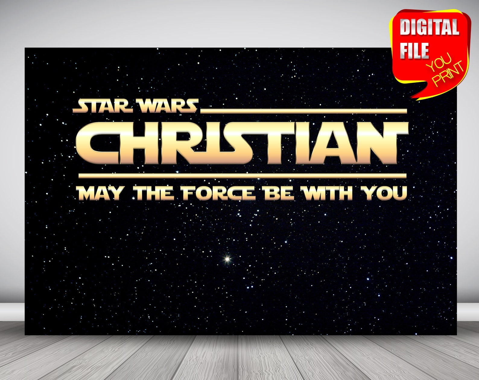 Star Wars Birthday Backdrop Banner (digital Printable) - Etsy