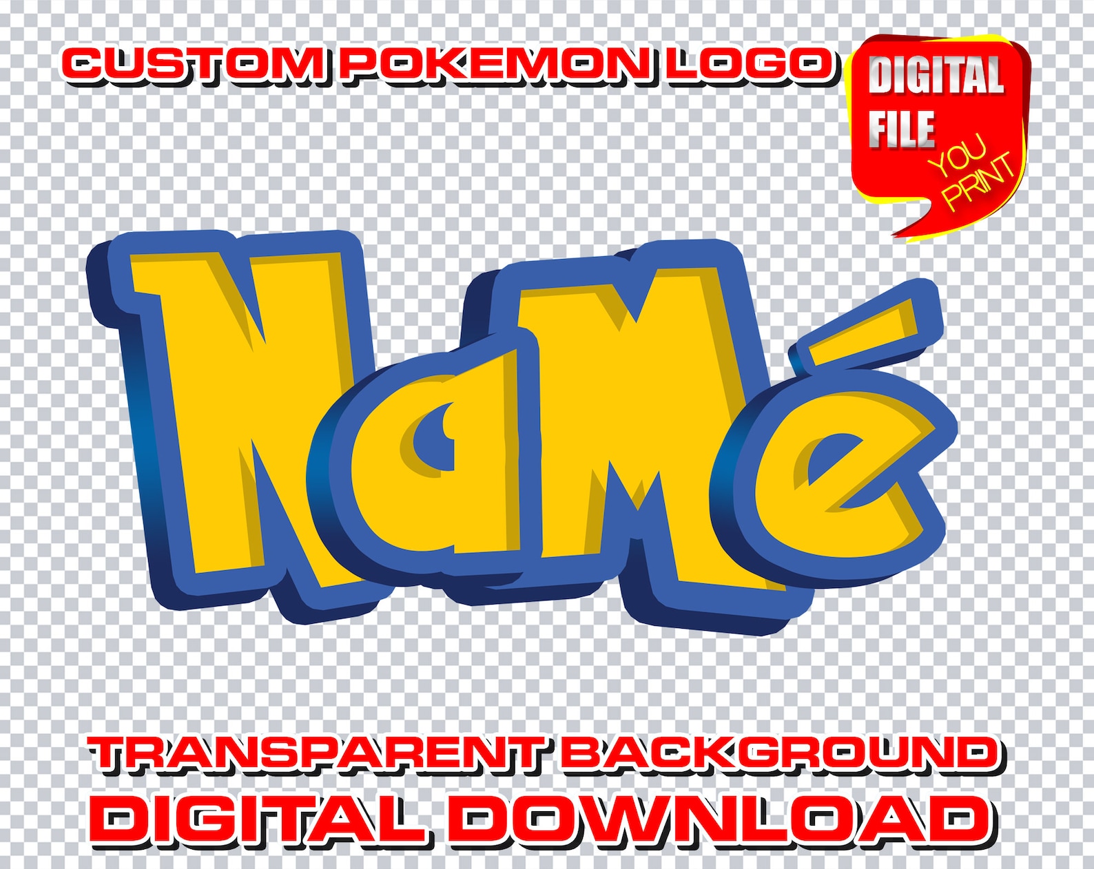 Custom Pokemon Birthday Logo, Personalized Pikachu Party Decor (digital ...