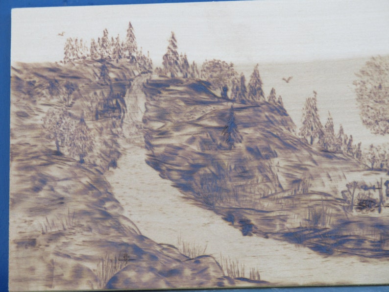 Pyrography Indian Village Wood Burning Original Art - Etsy
