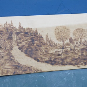 Pyrography Indian Village Wood Burning Original Art - Etsy