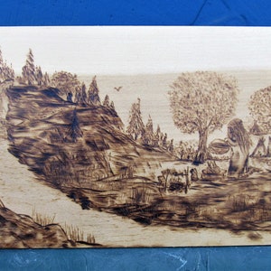 Pyrography, Indian Village, Wood Burning, Original Art, - Etsy
