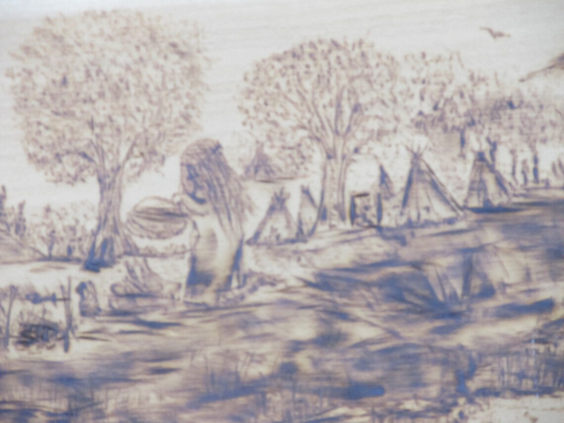 Pyrography, Indian Village, Wood Burning, Original Art, - Etsy