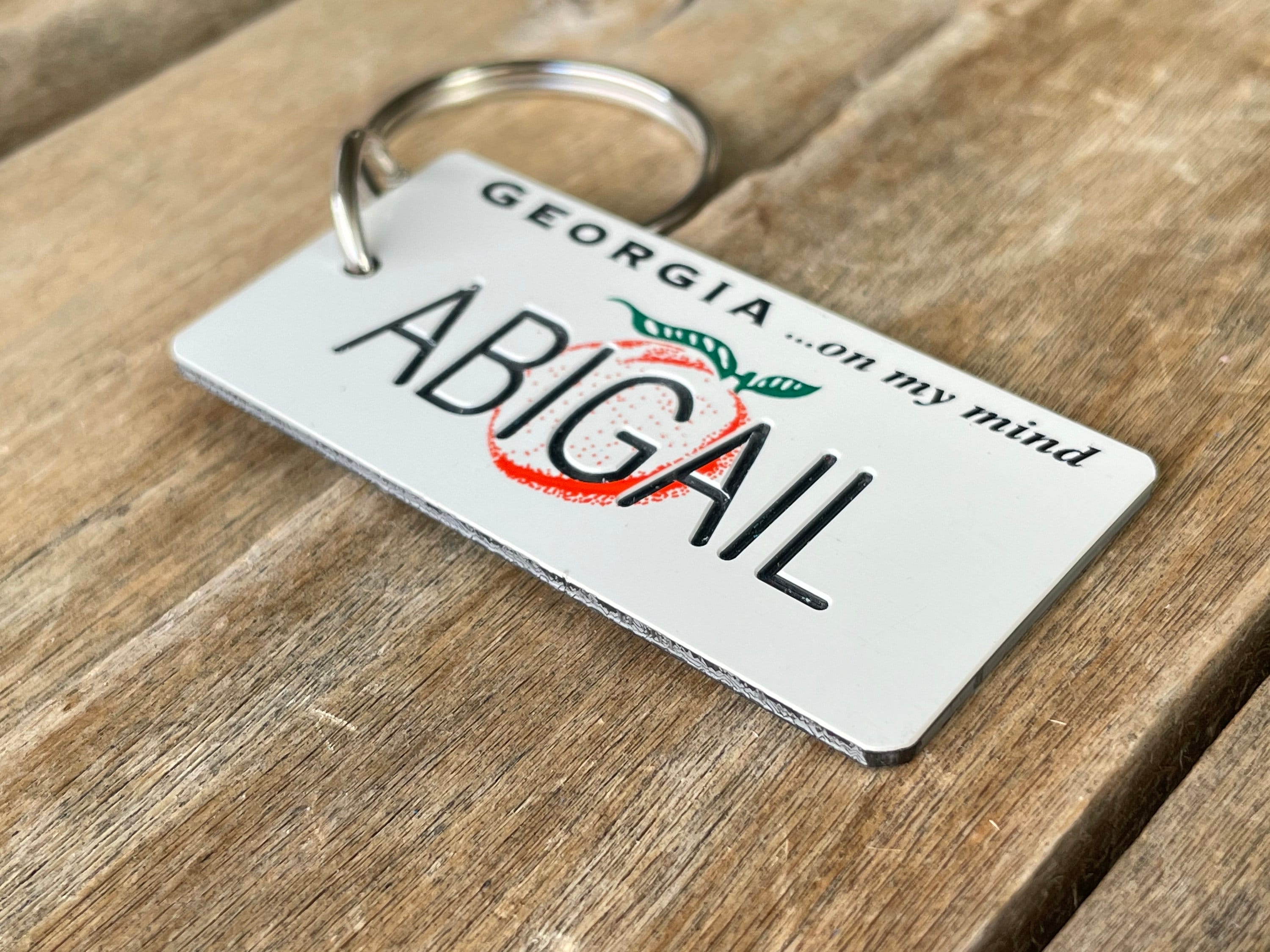 Personalized Georgia License Plate Engraved Keychain Key | Etsy