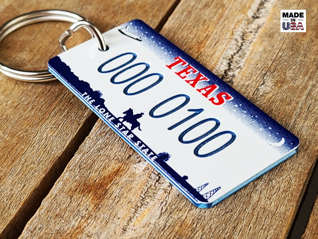 Personalized Engraved Texas State License Plate Keychain - Key Ring ...
