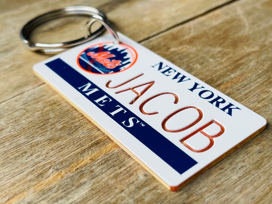 Personalized Engraved New York Mets Keychain Key Ring Key Tag Any Name ...