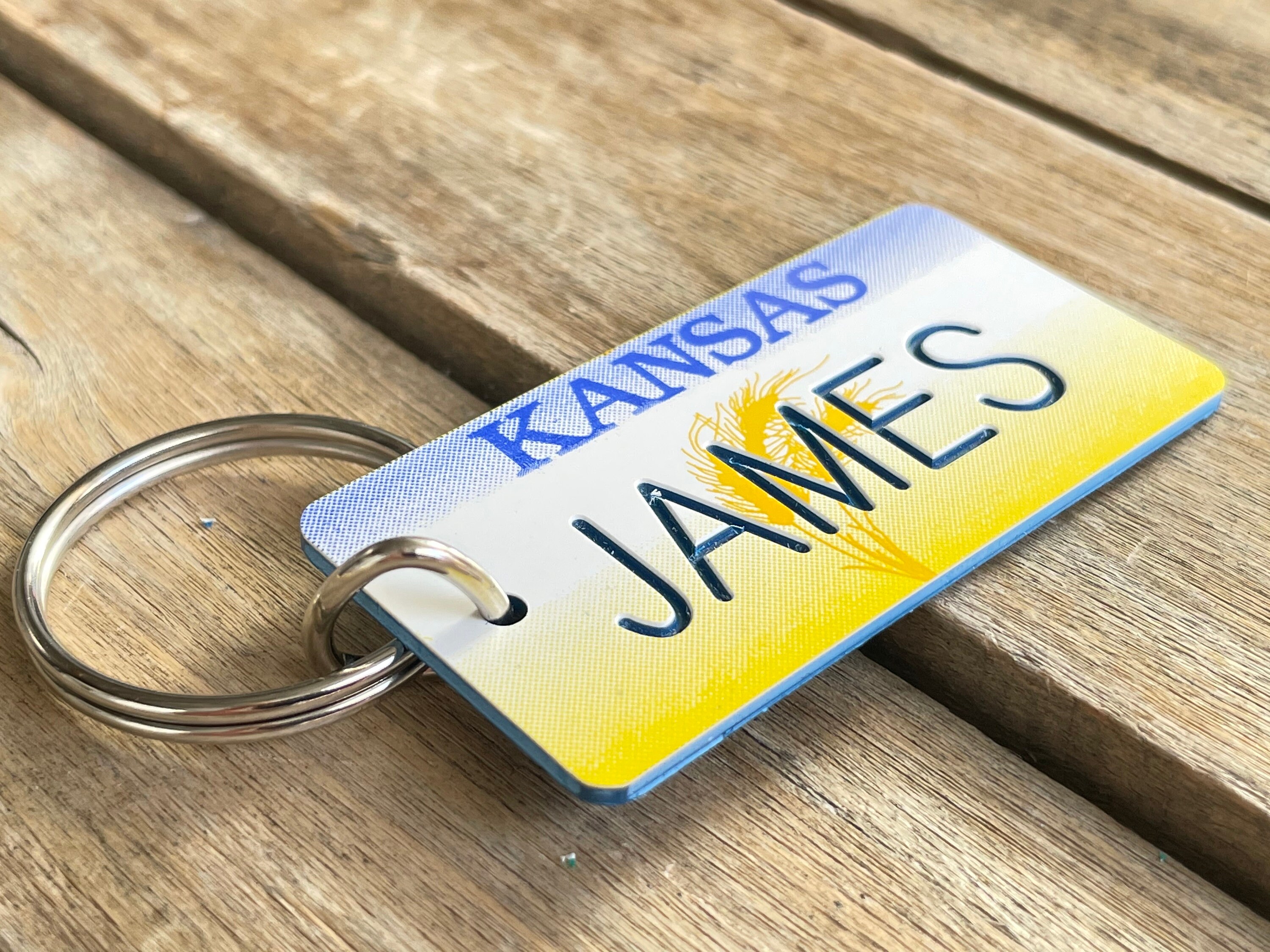Personalized Kansas License Plate Engraved Keychain Key Ring | Etsy