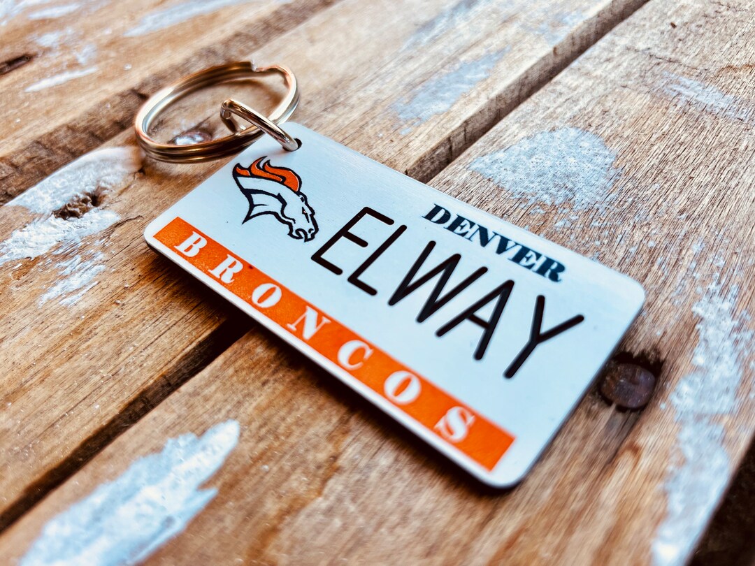 Personalized Engraved Denver Broncos Keychain Key Ring Key Tag Any Name ...