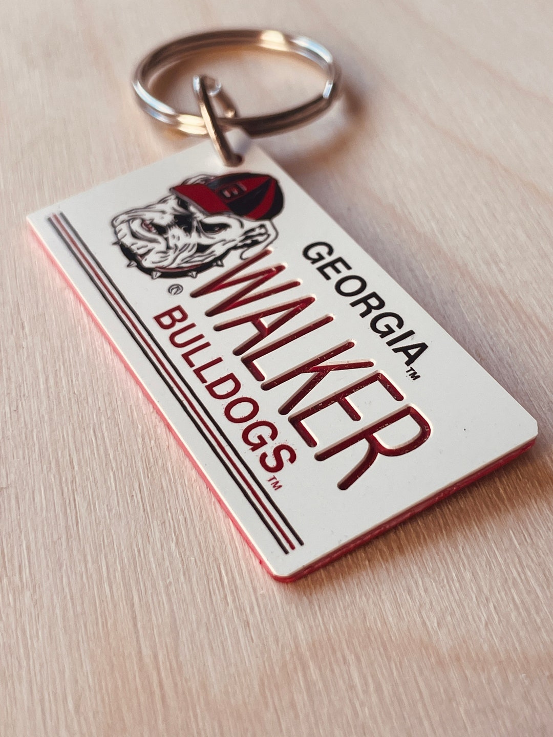 Personalized Engraved Georgia Bulldogs Keychain - Key Ring - Any Name ...