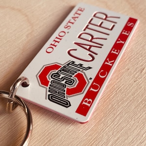 Personalized Engraved Ohio State Buckeyes Keychain - Key Ring - Any ...