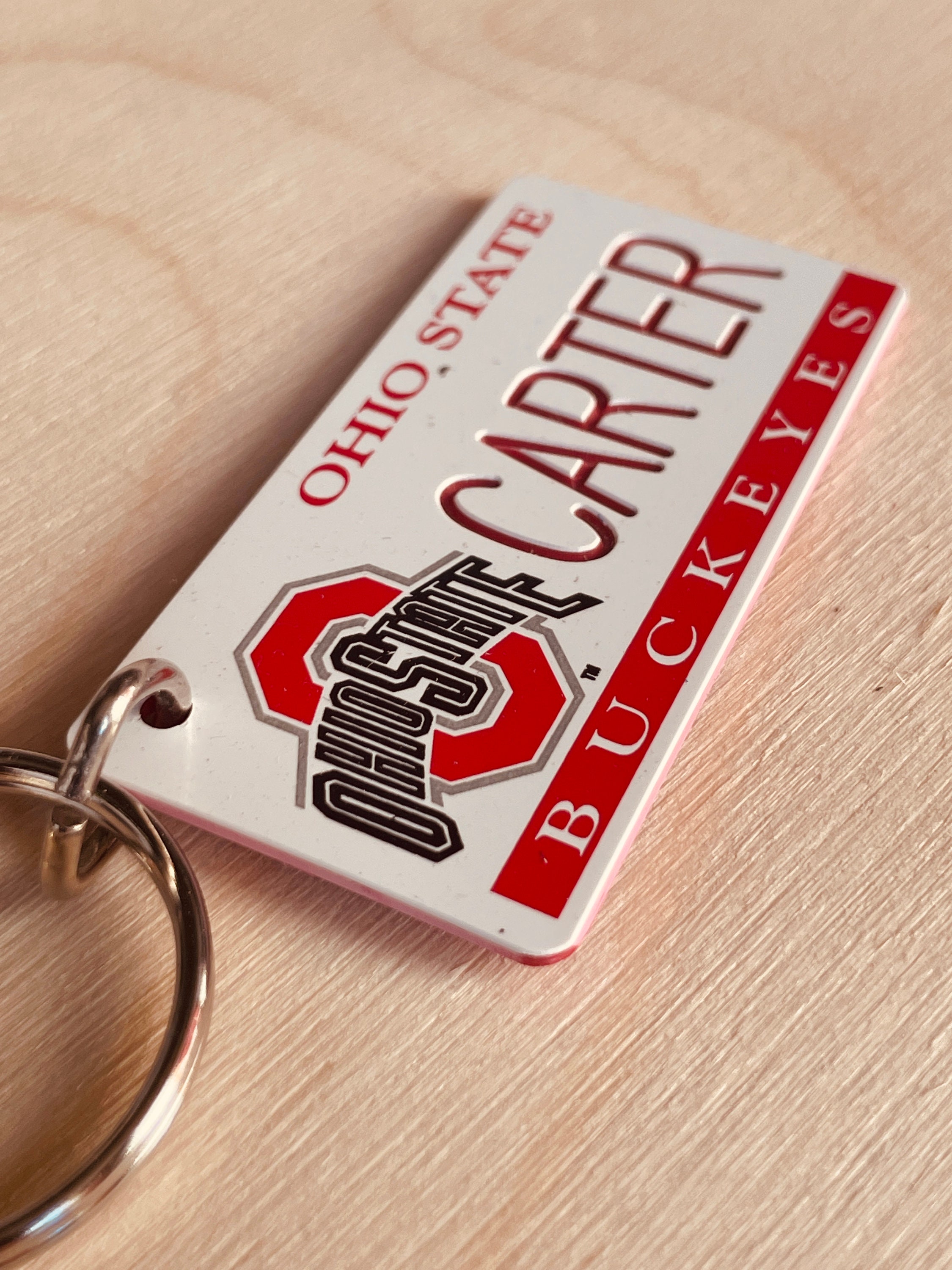 Personalized Engraved Ohio State Buckeyes Keychain - Key Ring - Any ...