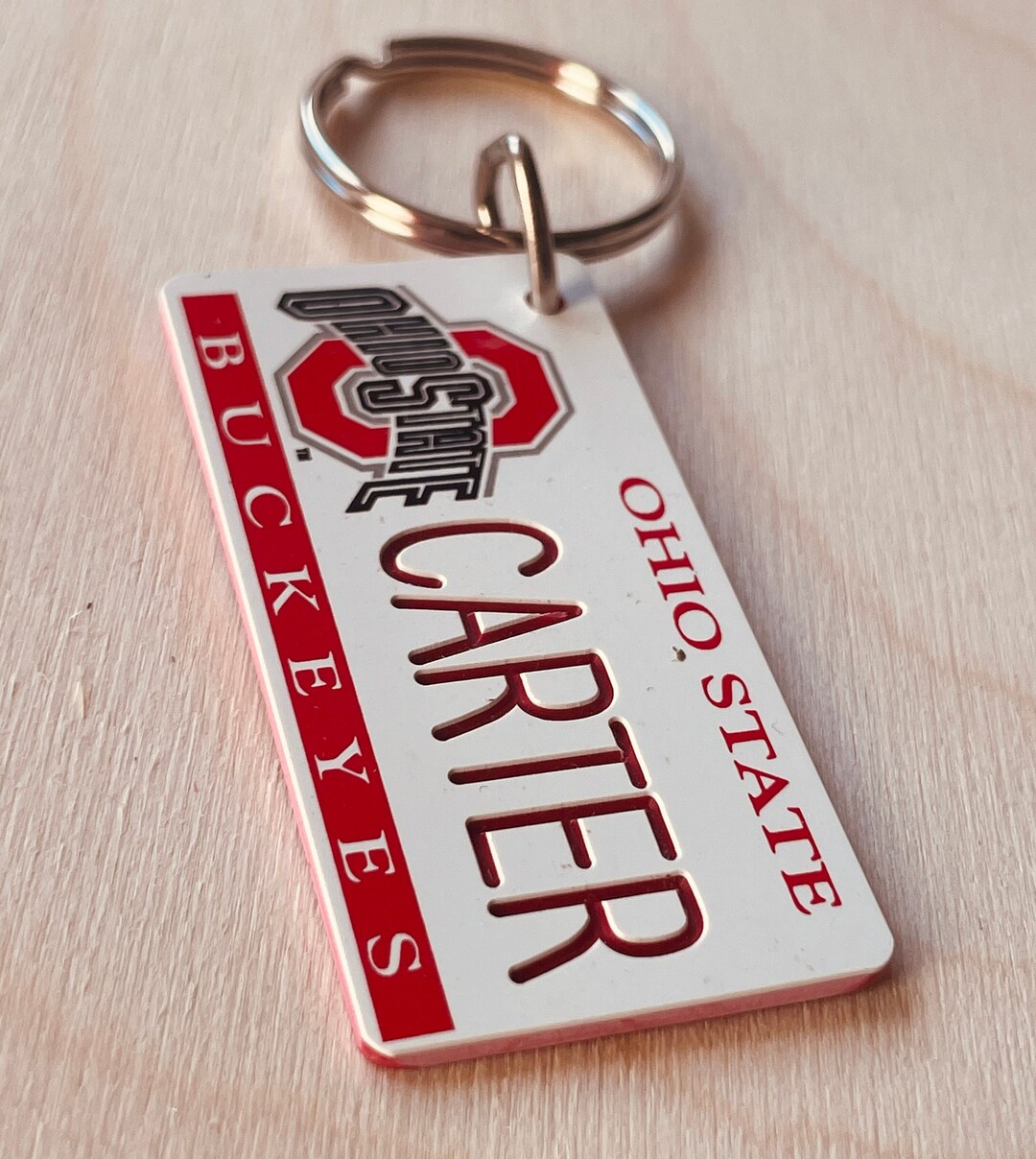 Personalized Engraved Ohio State Buckeyes Keychain Key Ring Any Name ...
