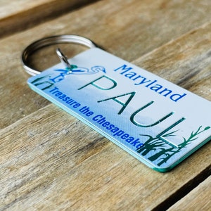Personalized Engraved Maryland License Plate Replica Keychain - Key ...