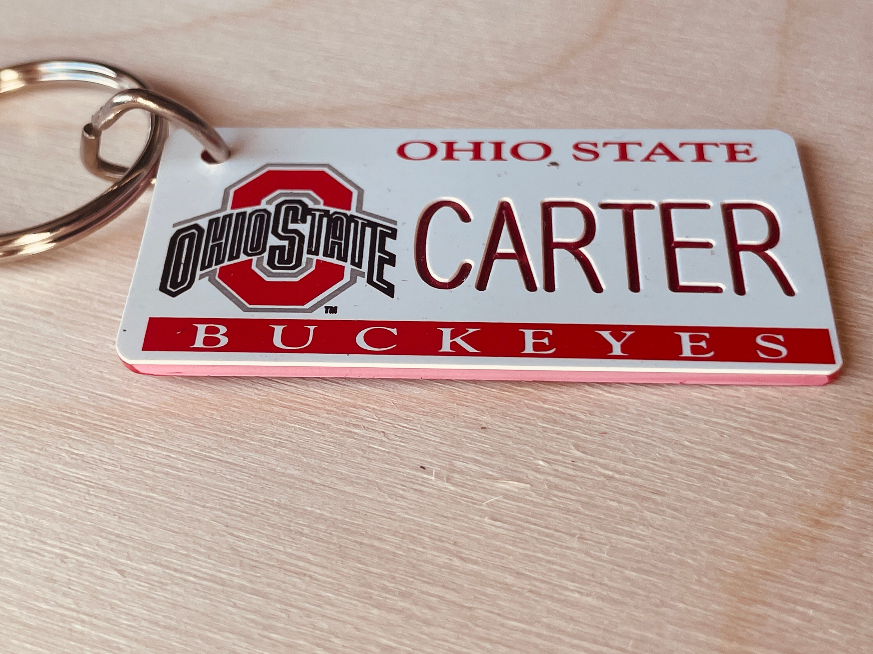 Personalized Engraved Ohio State Buckeyes Keychain - Key Ring - Any ...