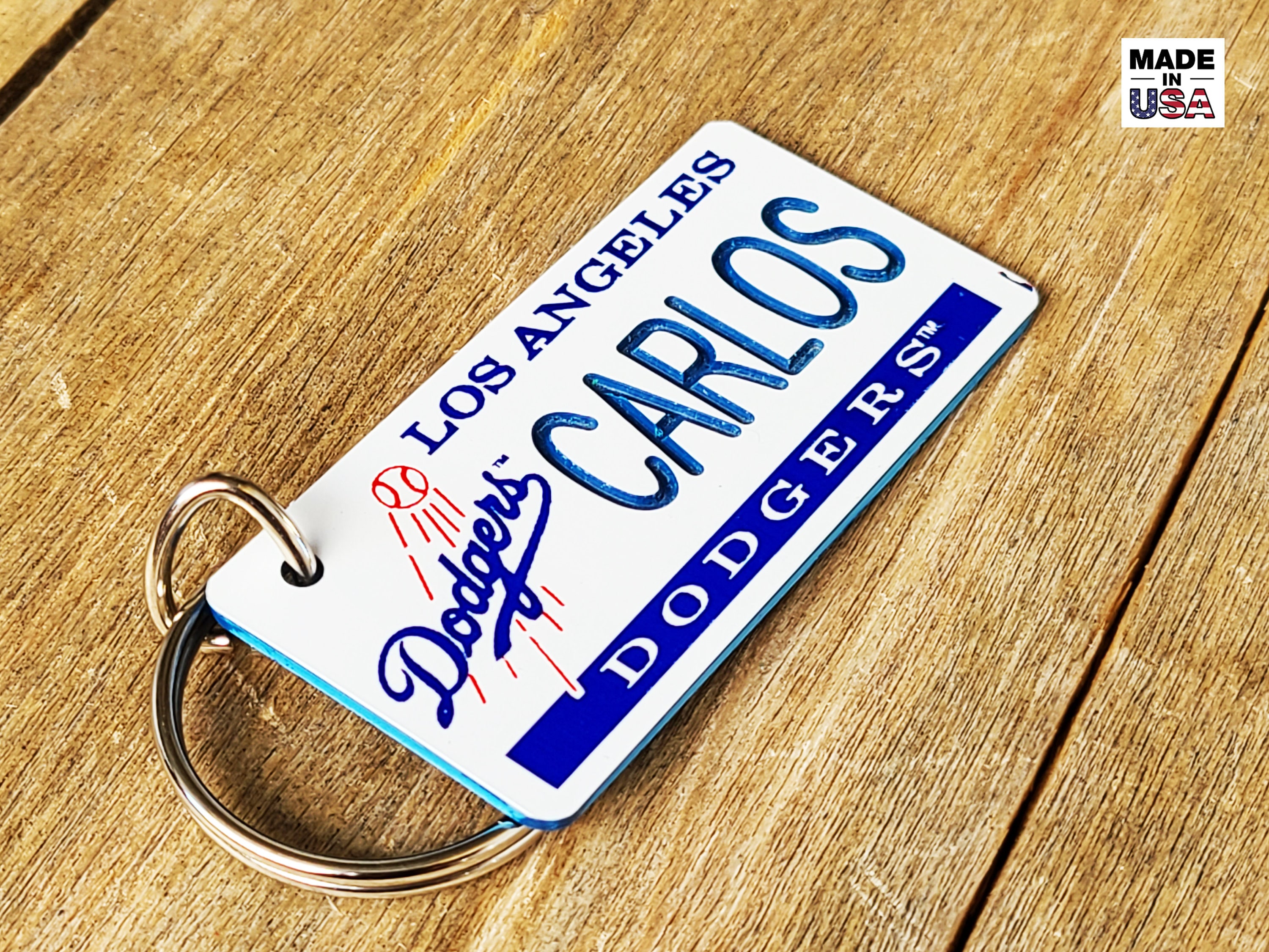 Personalized Los Angeles Dodgers Engraved Keychain Key Ring - Etsy