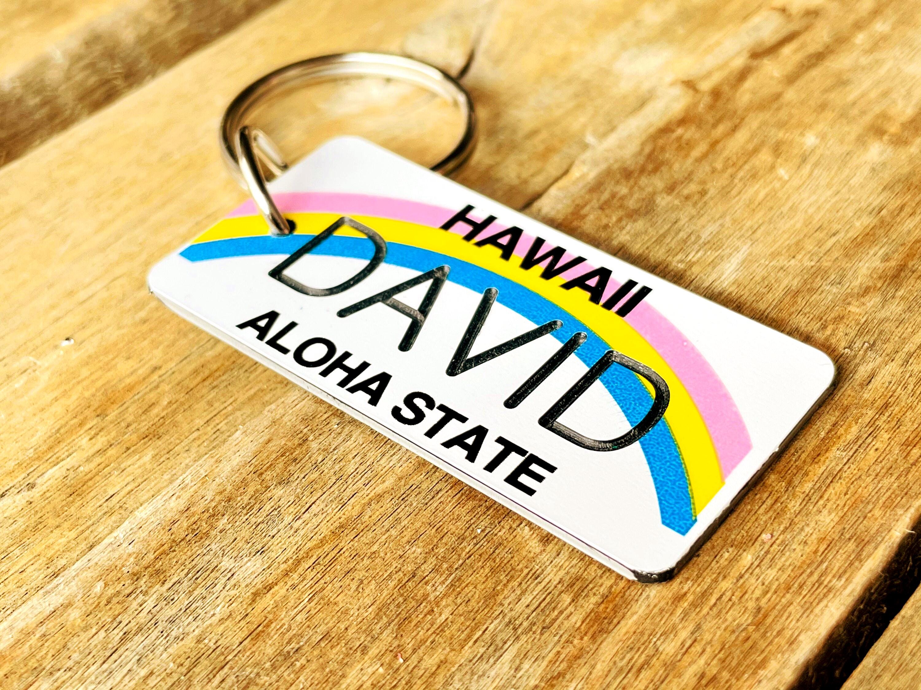 Personalized Hawaii Engraved License Plate - Aloha State - Key Ring ...