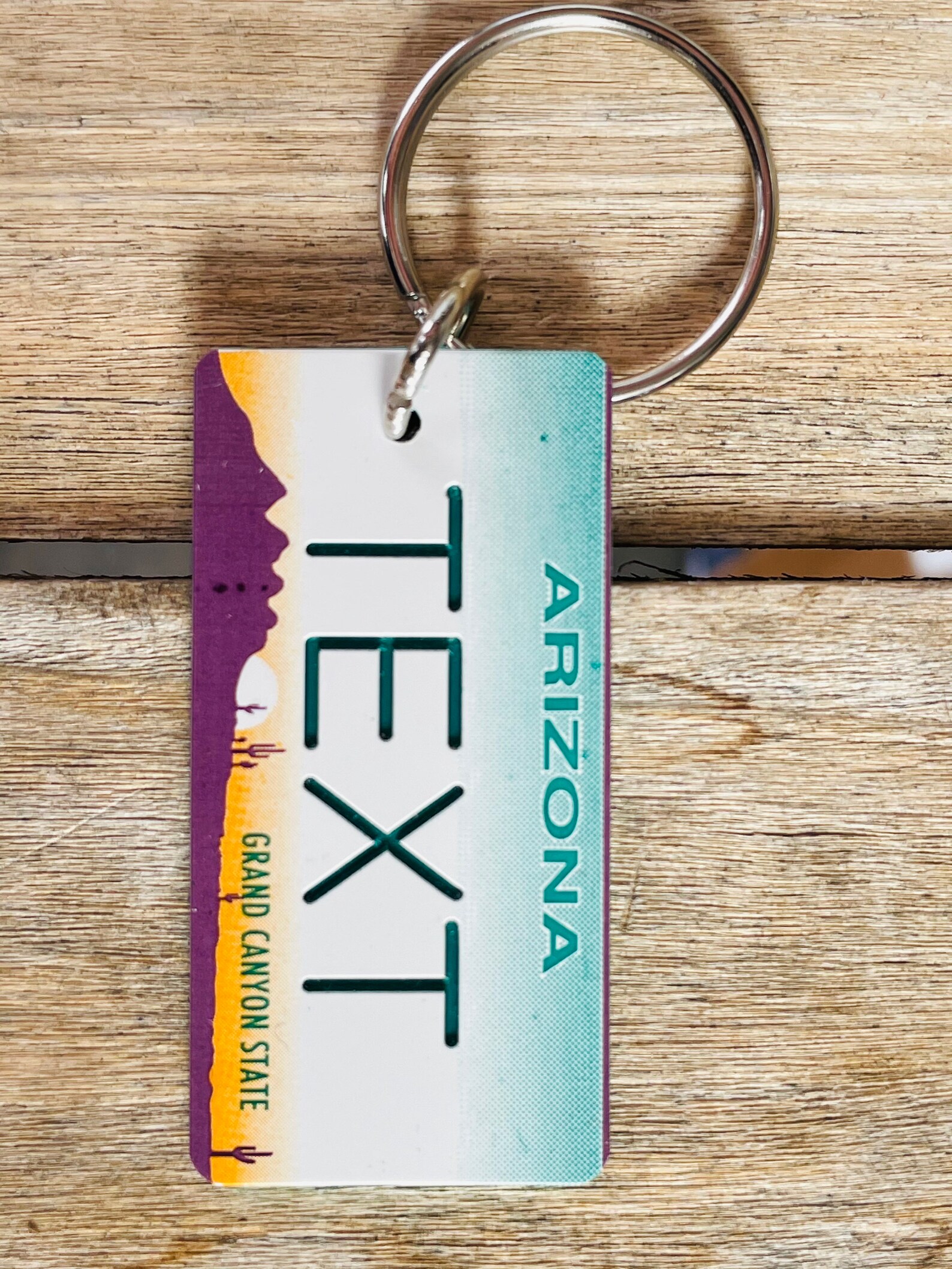 Personalized Arizona License Plate Engraved Keychain - Key Ring - Tag ...
