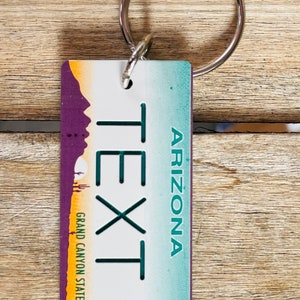 Personalized Arizona License Plate Engraved Keychain - Key Ring - Tag ...